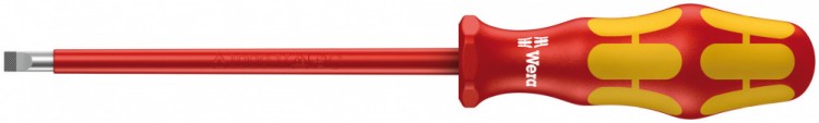 Отвертка диэлектрическая шлицевая WERA Kraftform Plus 160 i VDE, 0.8x4 ...